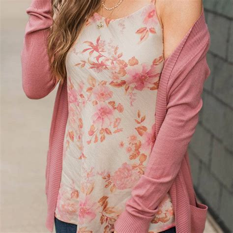 Sunshine In My Heart Floral Tank Top Ivory And Peach The Pulse Boutique