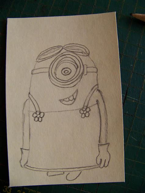 A Pretty Talent Blog Draw A Minion Step By Step En Turn It Into A Card