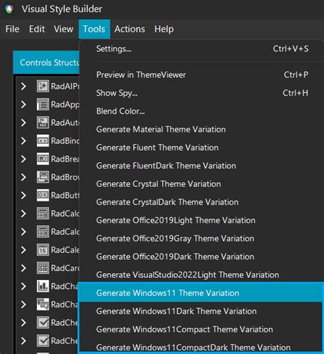 Windows11 Themes Blending Ui For Winforms Tools Telerik Ui For Winforms
