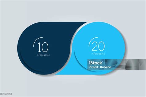 2 Elements Scheme Diagram Two Connected Circles Infographic Template Stock Illustration