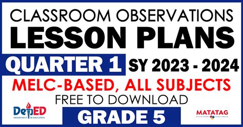 Grade 5 Co Lesson Plans Quarter 1 Melc Based Dlp Deped Click