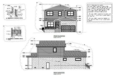Draft Architectural Floor Plan Section Elevation Permit Drawing In