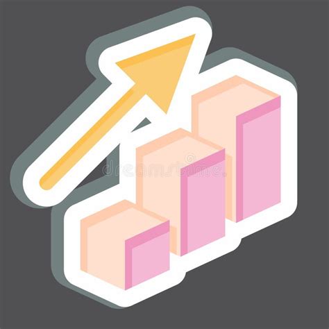 Sticker Bar Chart Related To 3d Visualization Symbol Simple Design Editable Stock Illustration