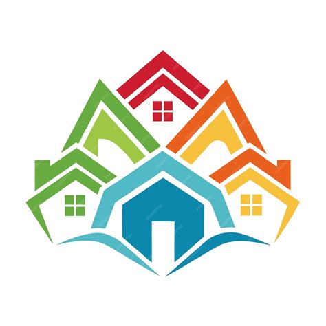 Nested Houses Logo Design Symbolizing Community And Property Types