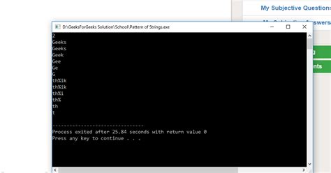 Geeksforgeeks Solution For Pattern Of Strings