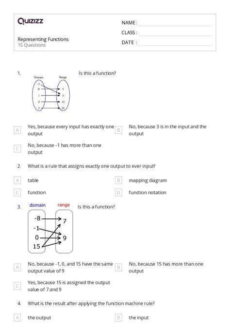 Functions Worksheets For Th Year On Quizizz Free Printable