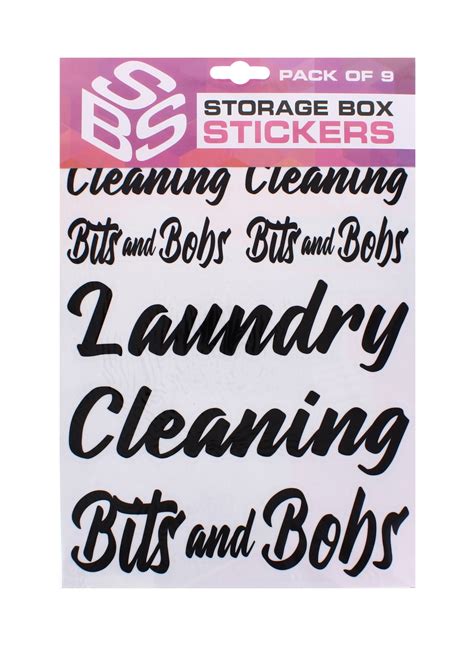 Wholesale Storage Box Stickers Assorted 9 Pack