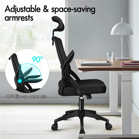 Elfordson Mesh Office Chair Executive Fabric Seat Tilt Computer All Bl