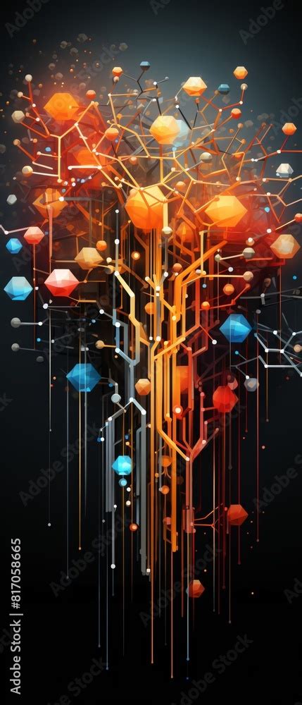 Artificial Intelligence Neural Network In Operation Front View