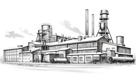 Premium Photo Industrial Factory Drawing Vector Illustration In The