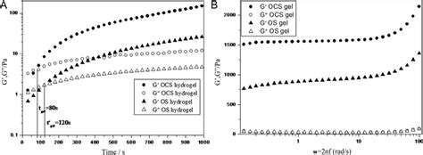 A Time Evolution Of The Storage Modulus G And The Loss Modulus G