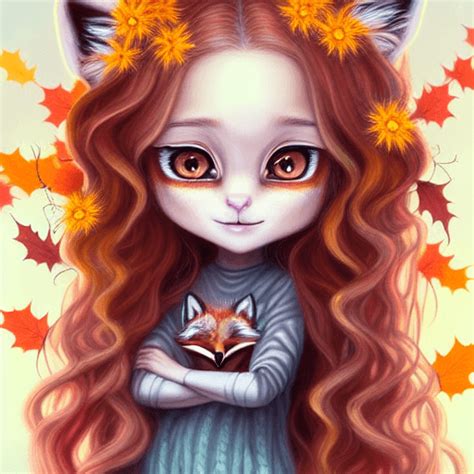 Beautiful Fox Girl In Chibi Style Creative Fabrica