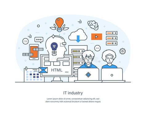 It Software Industry Modern Innovative Information Technologies Concept Stock Vector