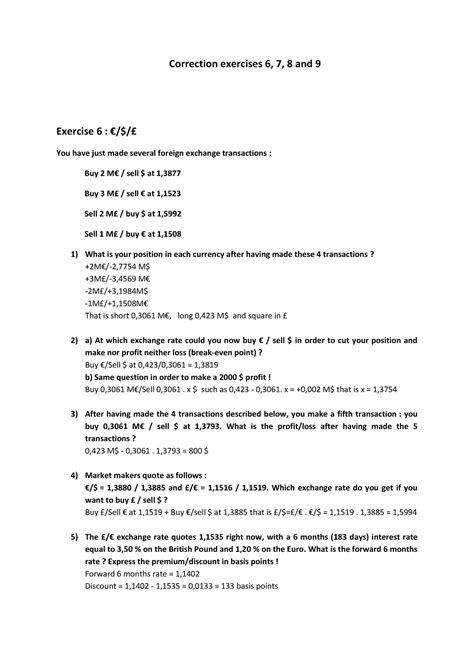 Correction Exercises 6 7 8 And 9 Correction Exercises 6 7 8 And 9 Exercise 6 €£ You