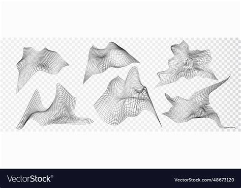 Distorted Retrofuturistic Warped Mesh Grid Vector Image