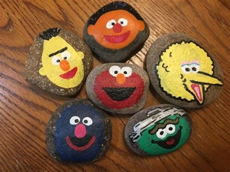 Sesame Street Painted Rocks Rock Painting Designs Painted Rocks