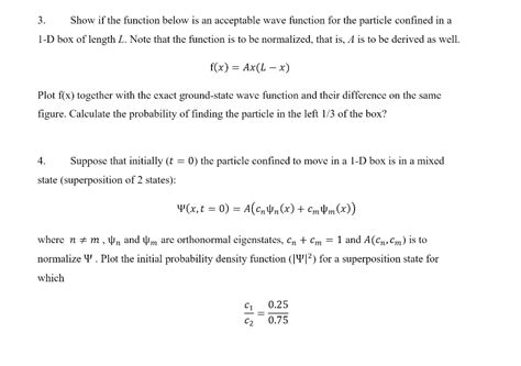 Solved 3 Show If The Function Below Is An Acceptable Wave