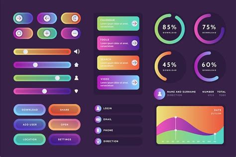 Premium Vector Gradient Uiux Elements Collection