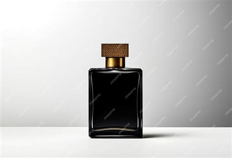 Premium Ai Image Black And Gold Bottle Of Perfume