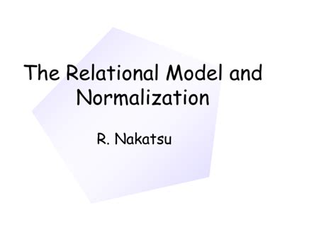 Relational Model Normalization Database Design