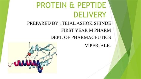 Protein And Peptide Delivery System Formulation Pptx