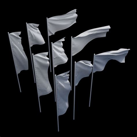 Flags 9 Models 3d Model For Vray
