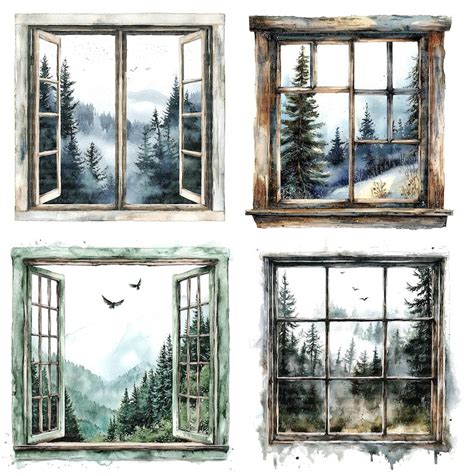 16 Window Forest View Clipart Window To Forest Clipart Printable