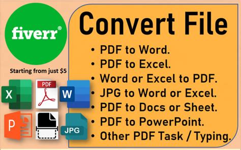convert pdf to word or pdf to excel by saimon360 fiverr