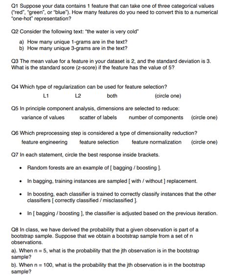 Solved Q1 Suppose Your Data Contains 1 Feature That Can Take