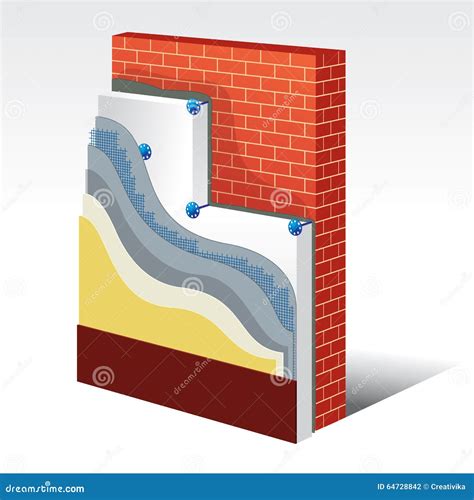 Polystyrene Thermal Insulation Layered Scheme Stock Vector Illustration Of Insulation