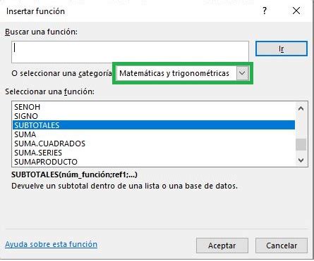 Ideas de Excel Funcion SUBTOTALES ejemplo Práctico