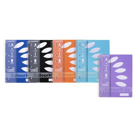 Colourhide A4 Subject Notebook 250 Page 5 Pack Stationery