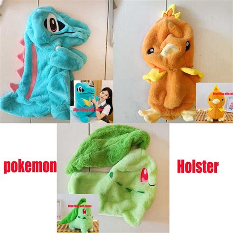 Totodile Chikorita Holster Plush Toys Not Stuffed Plush Kawaii Cartoon