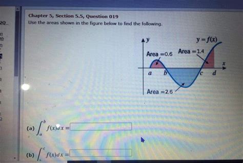 Solved Chapter 5 Section 5 5 Question 019 Use The Areas