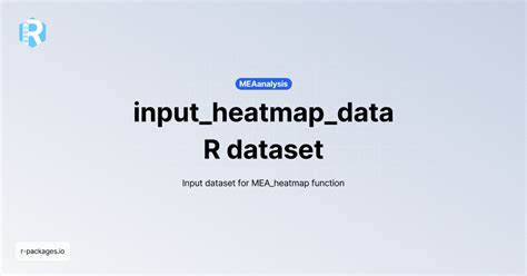 Inputheatmapdata Dataset R Packages