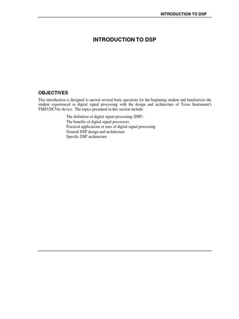 Introduction To Dsp Pdf Digital Signal Processor Digital Signal