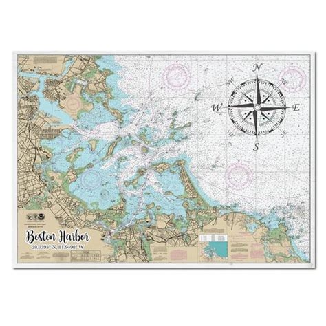 Boston Harbor Plank Map Beachgoods