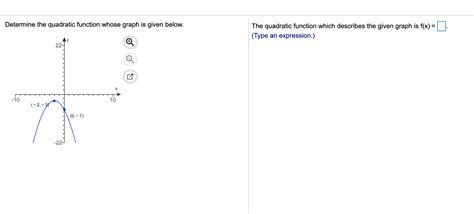Solved Determine The Quadratic Function Whose Graph Is Given Chegg