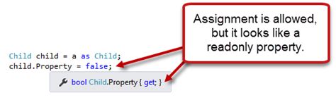 why can a full property in c be overridden with only a getter but it can still be set
