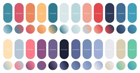 Premium Vector Set Of Vector Gradients Modern Combinations Of Colors