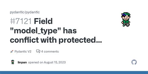 Field Modeltype Has Conflict With Protected Namespace Model