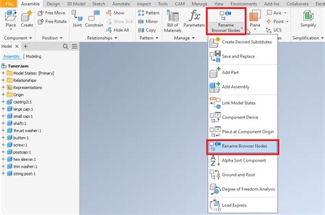 是否可以在浏览器中显示零件代号以替代 Inventor 中的文件名