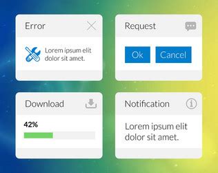 Mobile Interface Elements With Colorful Wallpaper Vector Image
