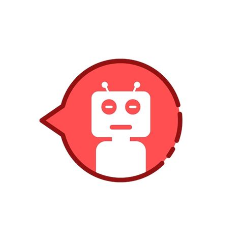 Premium Vector Cartoon Red Speech Bubble With Chat Bot Linear Flat