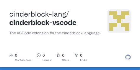 GitHub Cinderblock Lang Cinderblock Vscode The VSCode Extension For The Cinderblock Language