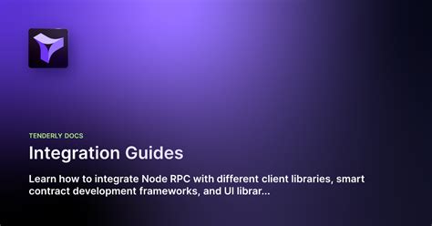 Integration Guides Tenderly Documentation