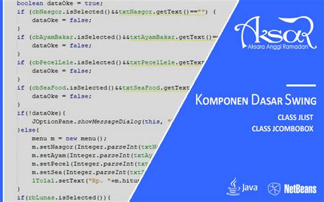 pengenalan dasar swing class jlist dan jcombobox di java netbeans ide