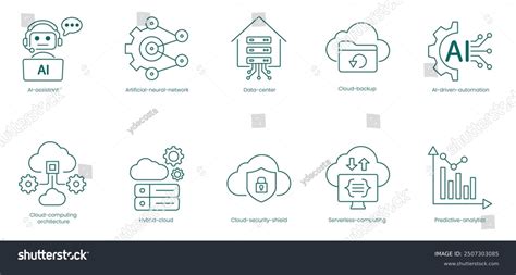 Comprehensive Ai Cloud Infrastructure Vector Icons Stock Vector Royalty Free 2507303085
