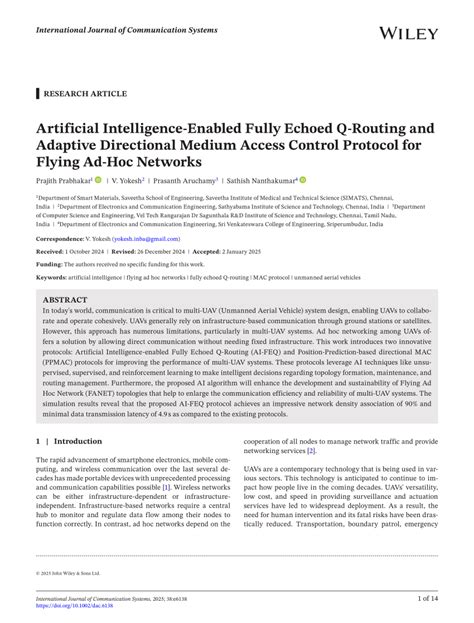 Pdf Artificial Intelligence‐enabled Fully Echoed Q‐routing And Adaptive Directional Medium