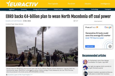 ЕБОР и Светска банка го поддржуваат планот од 4 милијарди евра за затворање на електраните на